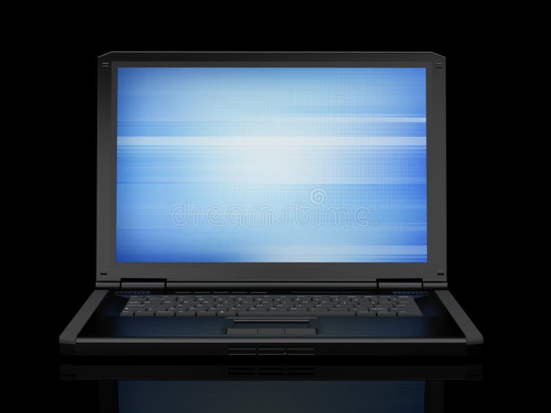 Computadora Portátil En Fondo Negro Stock de ilustración - Ilustración ...