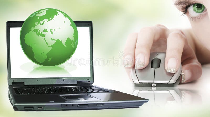 Computadora Portátil En Verde Foto de archivo - Imagen de facial ...