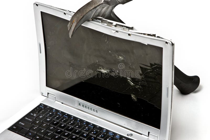 Computadora Portátil Quebrada Imagen de archivo - Imagen de salud ...