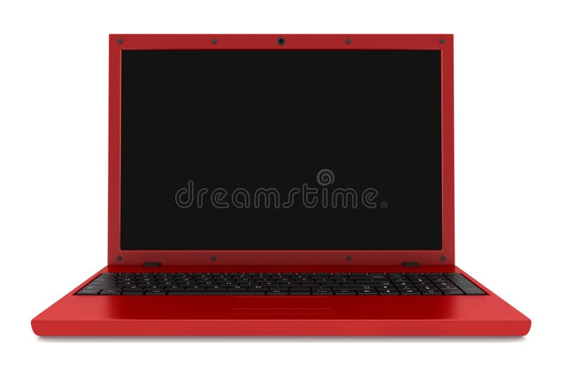 Computadora Portátil Roja Aislada En Blanco Stock de ilustración ...