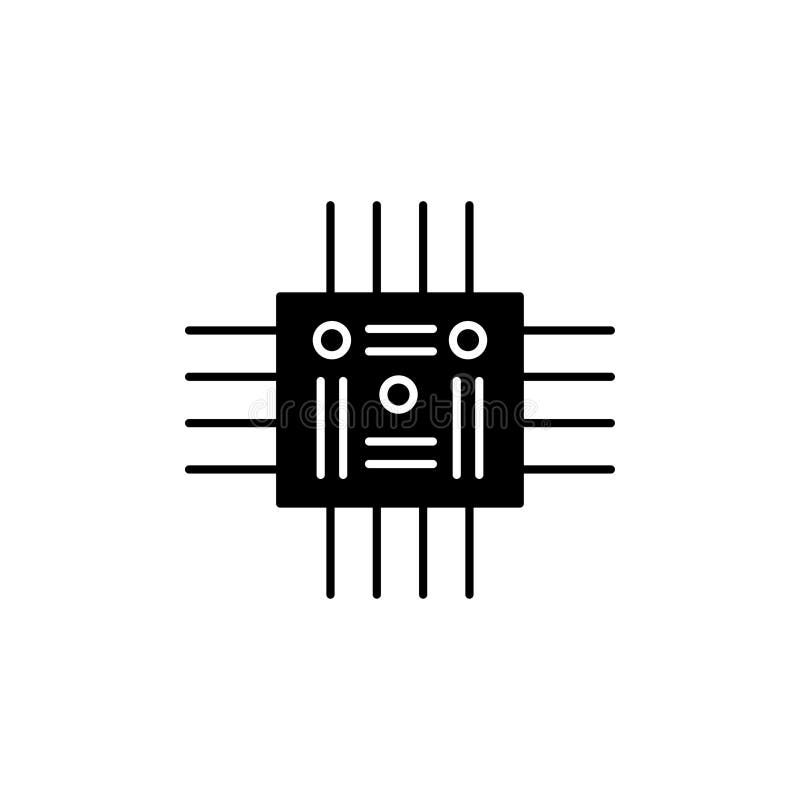 Computation Icon Set. Cloud Server Processor Technology Vector Symbol ...