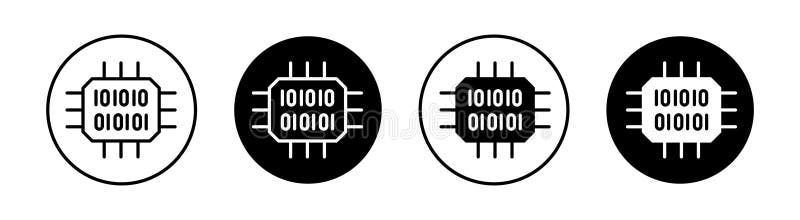 Computation Icon Set. Cloud Server Processor Technology Vector Symbol ...
