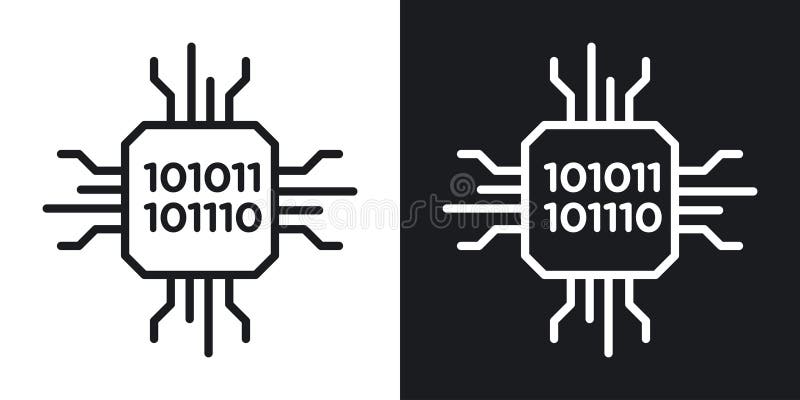 Computation Icon Set. Cloud Server Processor Technology Vector Symbol ...