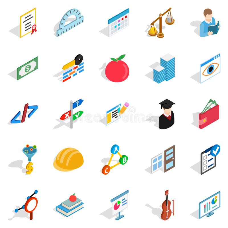 Computation Icons Set, Simple Style Stock Vector - Illustration of ...