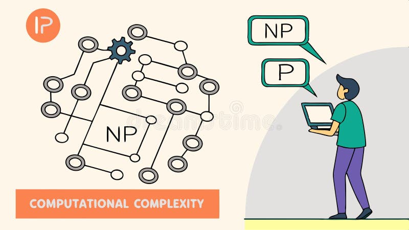 Computational Complexity Graphic, NP and P Problem Illustration Vector Design Generative AI ...