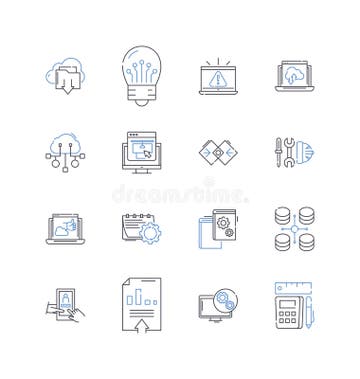 Computational Devices Line Icons Collection. Processor, Silicon ...