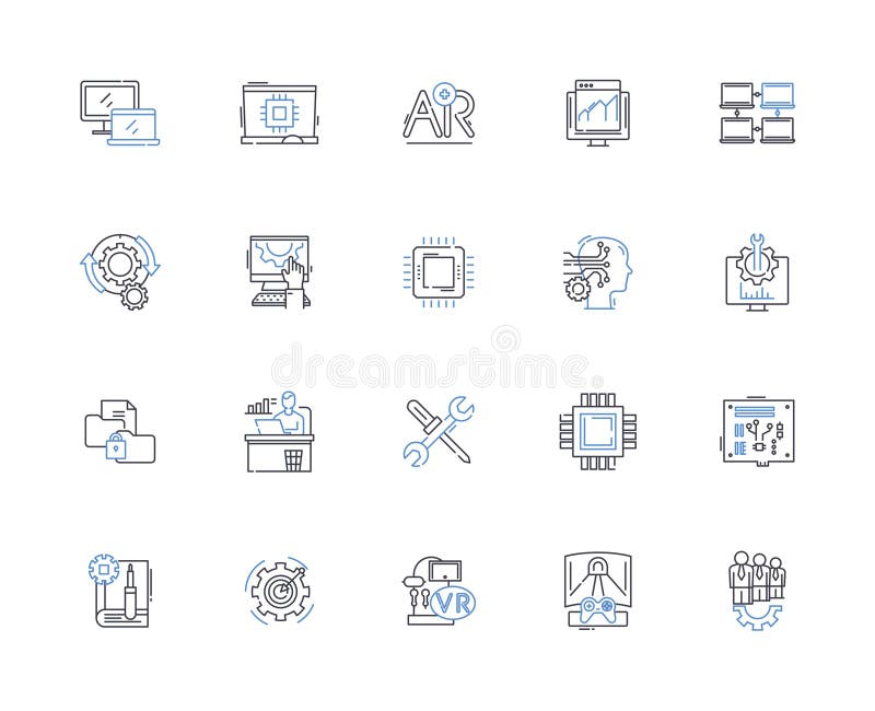 Computational Program Line Icons Collection Algorithm Code Function Iteration Logic Matrix 0177