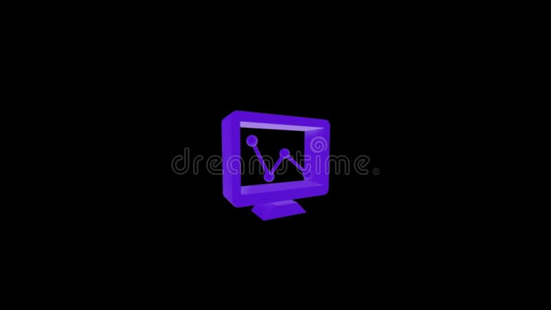 Compute Monitor Graph Icon Loop Animation Video Transparent Background with Alpha Channel Stock ...