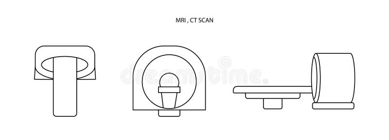 Computed Tomography Icon Line in Vector, Illustration Magnetic ...