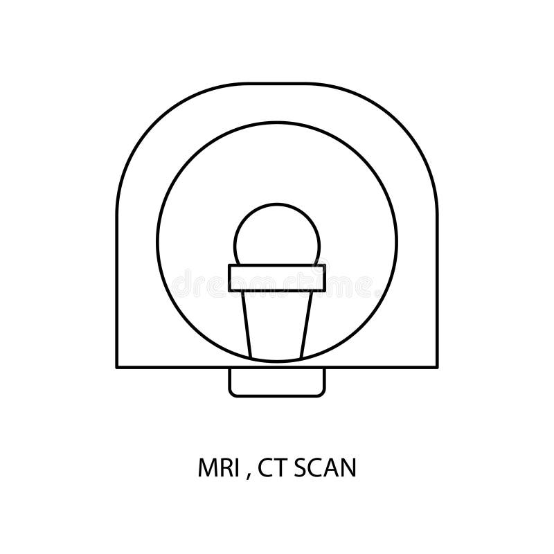 Computed Tomography Icon Line in Vector, Illustration Magnetic ...