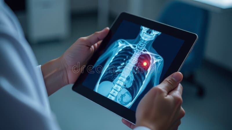Computed Tomography of a Person on a Device Monitor Stock Illustration ...