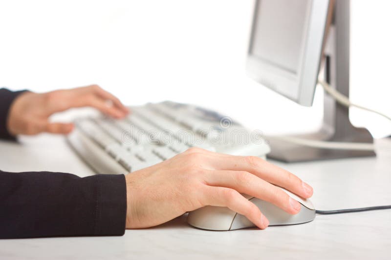 Hand on Mouse stock image. Image of device, typing, electronic - 1353839