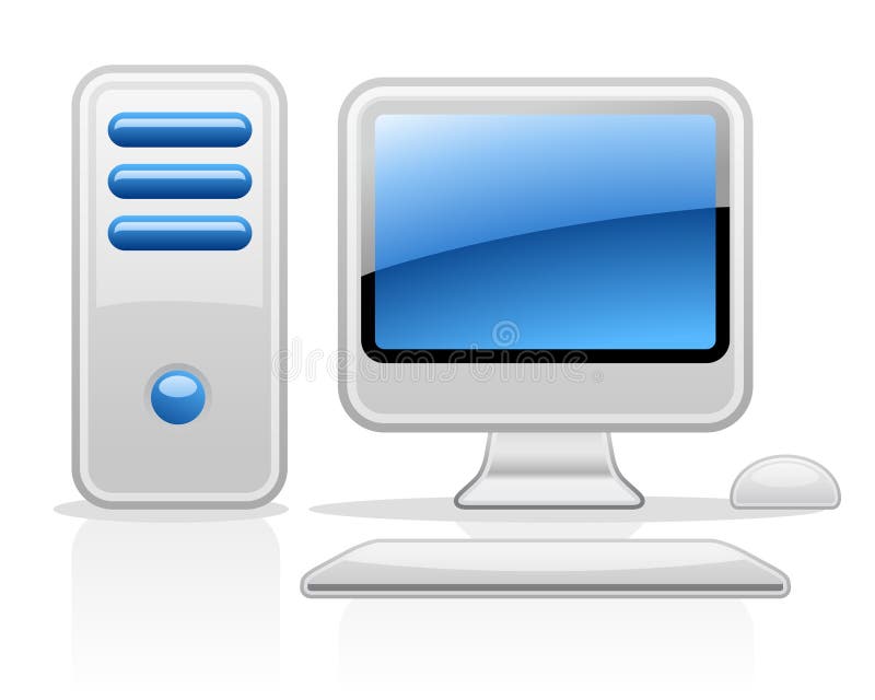 Desktop computer stock vector. Illustration of entertainment - 8701374