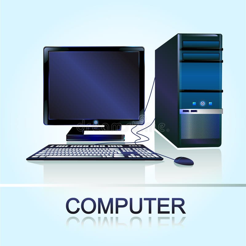 Computer stock vector. Illustration of black, hardware - 25275137