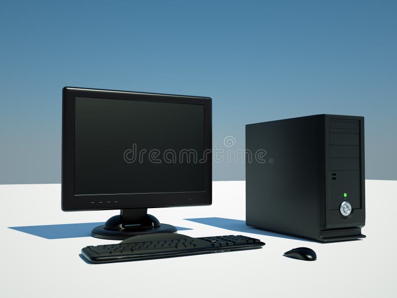 Computer 3d Auf Weißem Boden Stock Abbildung - Illustration von ...