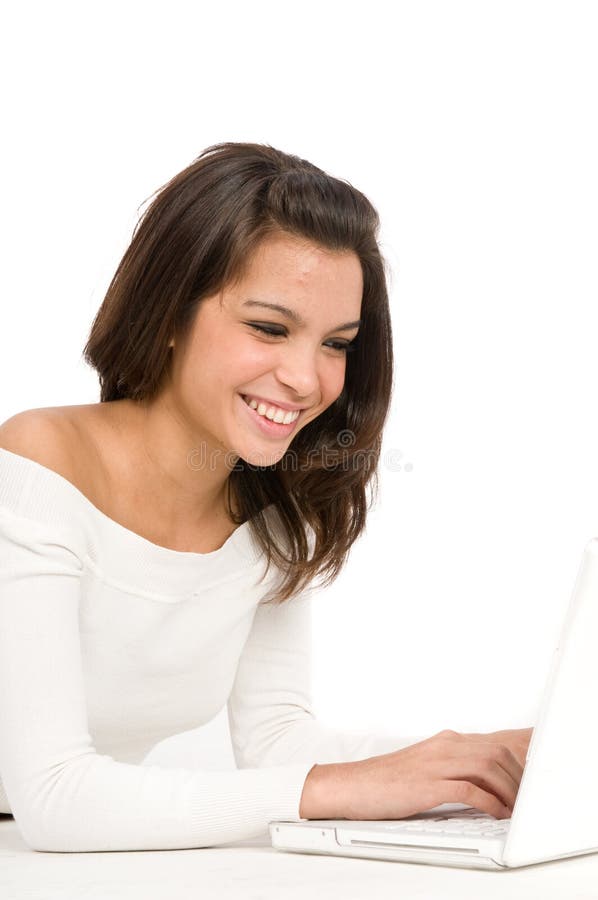 On the computer stock image. Image of beautiful, adult - 5712545