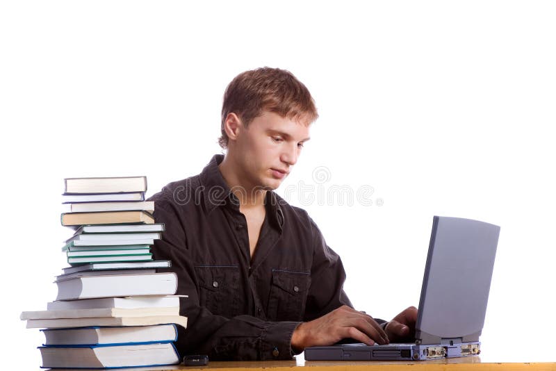 Computer stock image. Image of brunete, white, book, work - 8388019