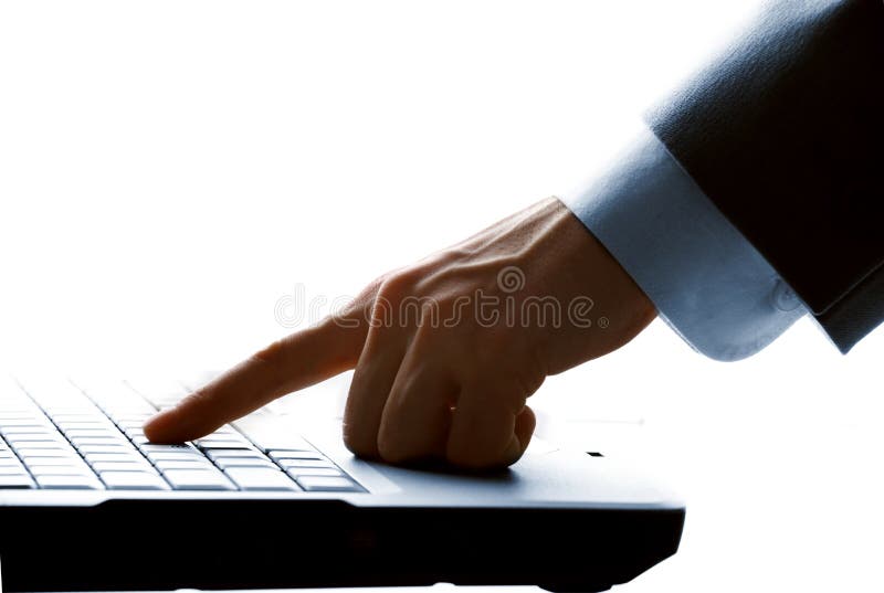 Hand Fist on Computer Keyboard Stock Photo - Image of occupation ...