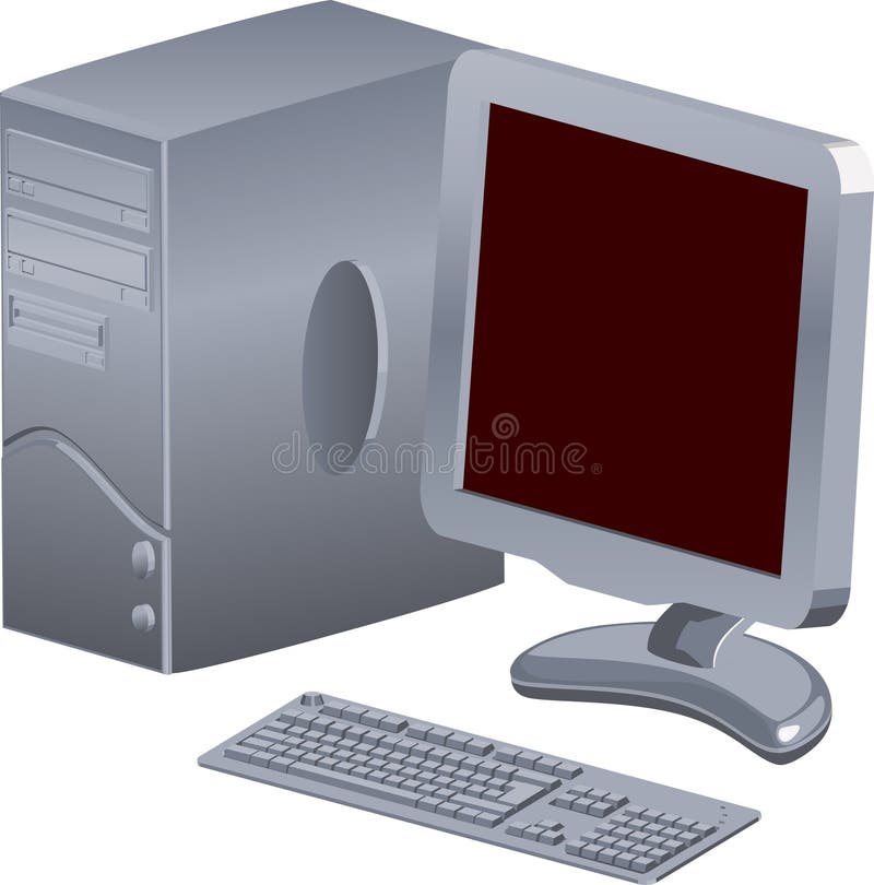 Desktop Computer Configuration Stock Vector - Illustration of gray ...