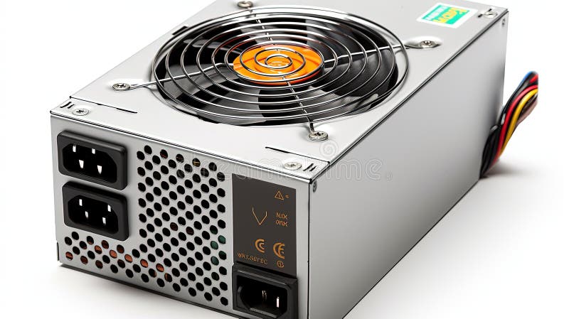 Computer AC Power Supply Unit Isolated on White Generative Ai Stock ...