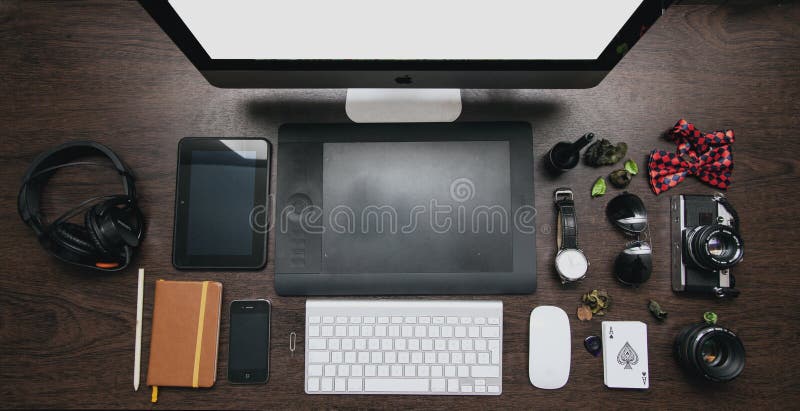 Computer and accessories stock photo. Image of designer - 83068212