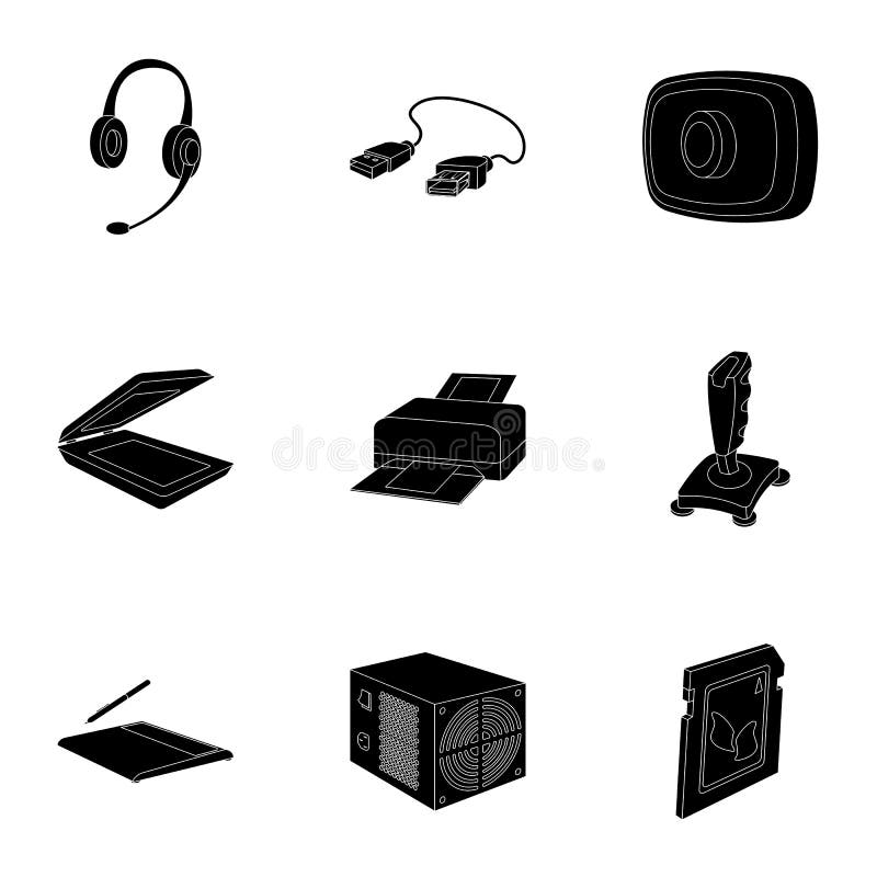 Set Computer Parts Accessories Stock Illustrations – 277 Set Computer ...