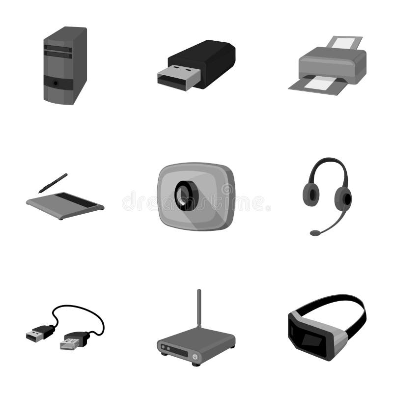 Computer Accessories. Headphones, Computer Parts, Accessories Stock ...