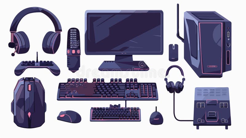 Professional Computer Accessories Set for PC Equipment Devices Stock ...