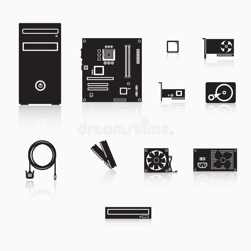 Computer accessories. stock vector. Illustration of elements - 48391286
