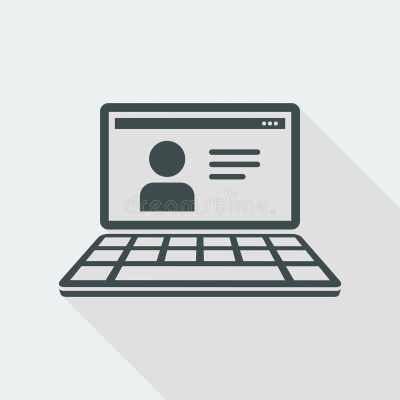 Computer Account - Flat Minimal Icon Stock Vector - Illustration of ...