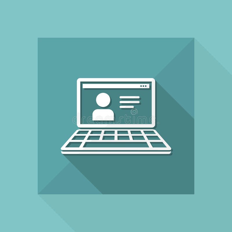 Computer Account - Flat Minimal Icon Stock Vector - Illustration of ...