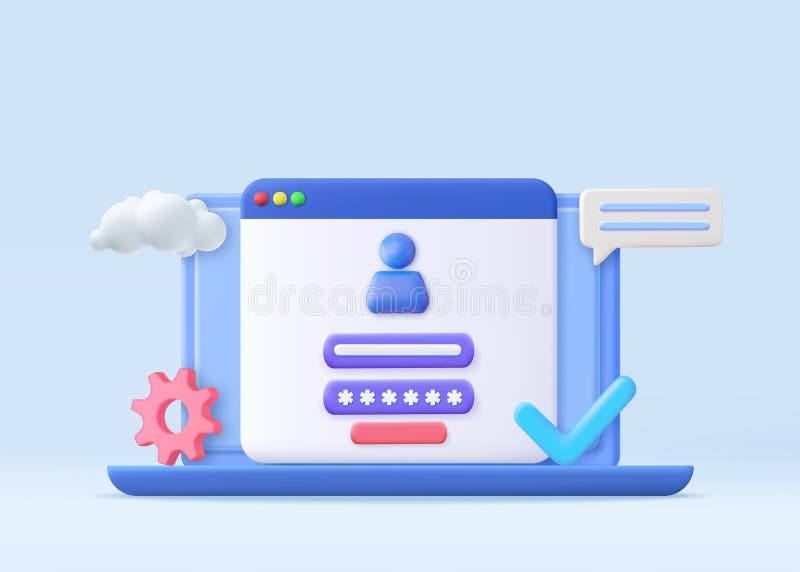 Account Login and Password Concept Stock Vector - Illustration of ...