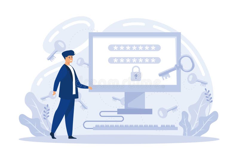 Computer and Account Login and Password Form Page on Screen. Stock ...
