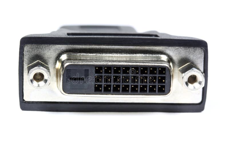 Computer Adapter DVI Side Over White Macro Picture Stock Photo - Image ...