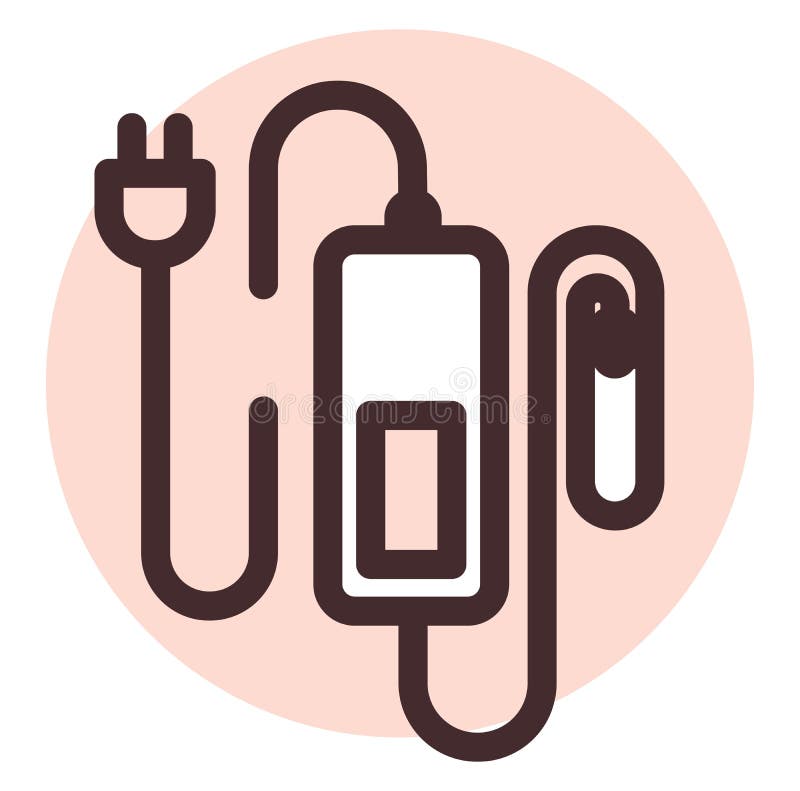 Computer plug in, icon stock vector. Illustration of supply - 261079751