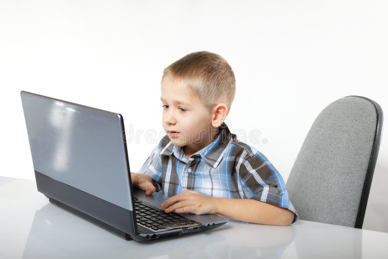 Mother Accompanies Her Child To Computer Study Stock Image - Image of ...