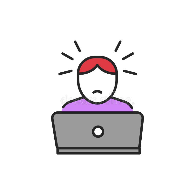 Computer addiction stock vector. Illustration of living - 58653390