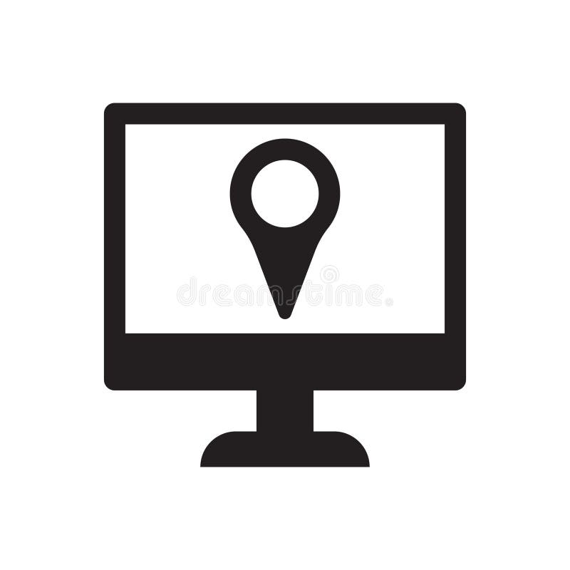 Computer Address Location Pin Icon Stock Illustration - Illustration of ...
