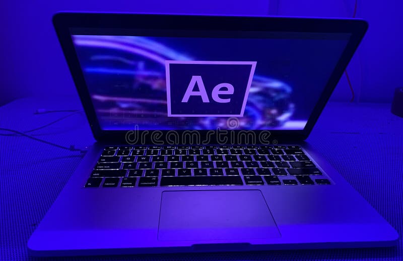 Computer with the Adobe after Effects Logo Editorial Image - Image of ...
