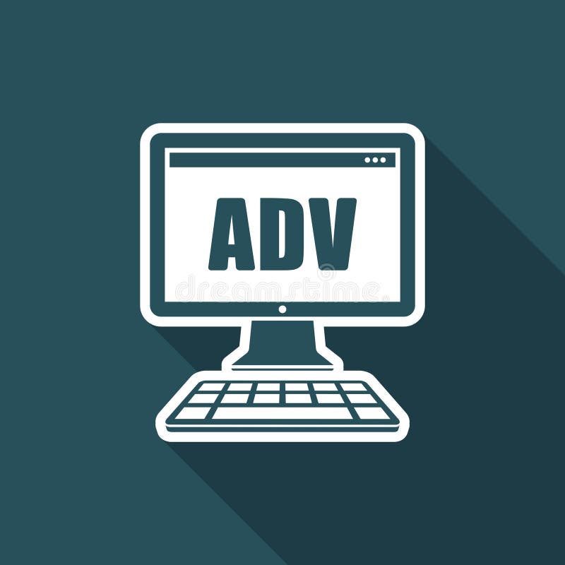 Computer Advertising - Vector Flat Minimal Icon Stock Vector ...