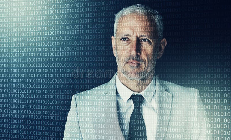 The Computer Age A Mature Businessman Working On Programming Code