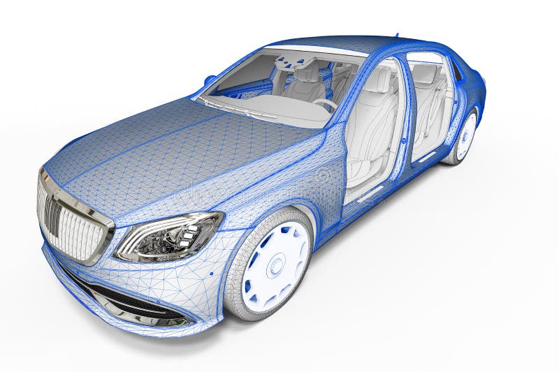 Computer Aided Design in Automotive Design Stock Illustration ...