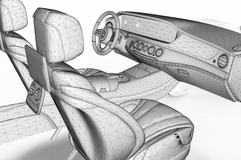 Computer Aided Design in Automotive Design Stock Illustration ...