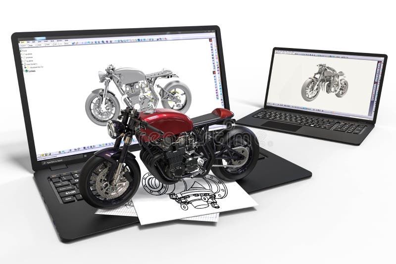 Computer Aided Design with 3D Software. Airplane Engine Development with the Help of a Computer ...