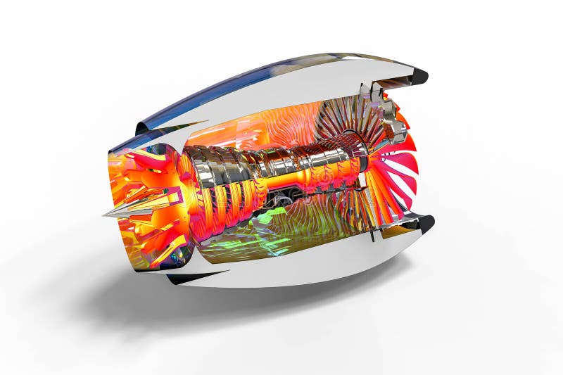 Computer Aided Design with 3D Software. Airplane Engine Development ...