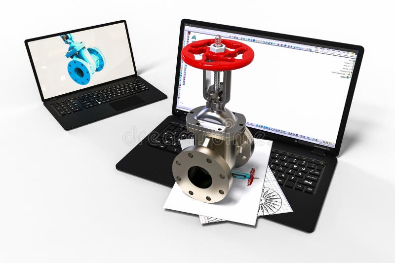 Computer Aided Design for Engineers Stock Illustration - Illustration ...