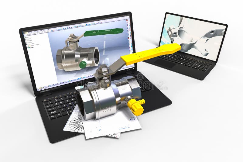 Computer Aided Design in Pipeline Industry Stock Illustration ...