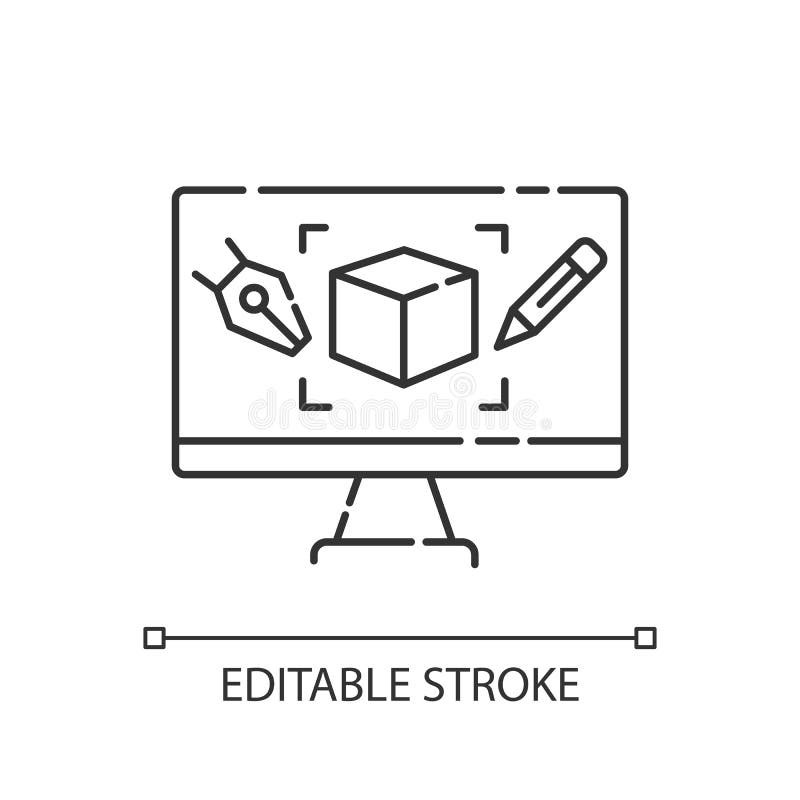 Computer Aided Design Chalk White Icon on Black Background Stock Vector ...