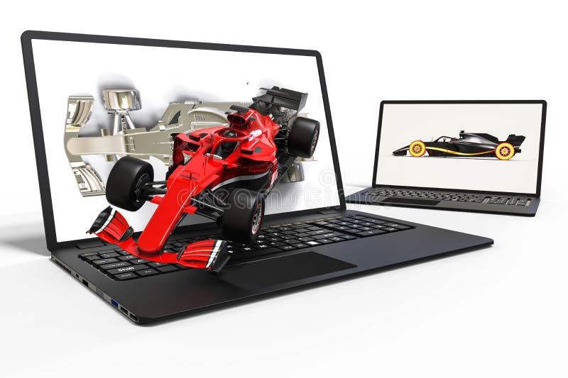 Computer Aided Design of a Race Car Stock Illustration - Illustration ...