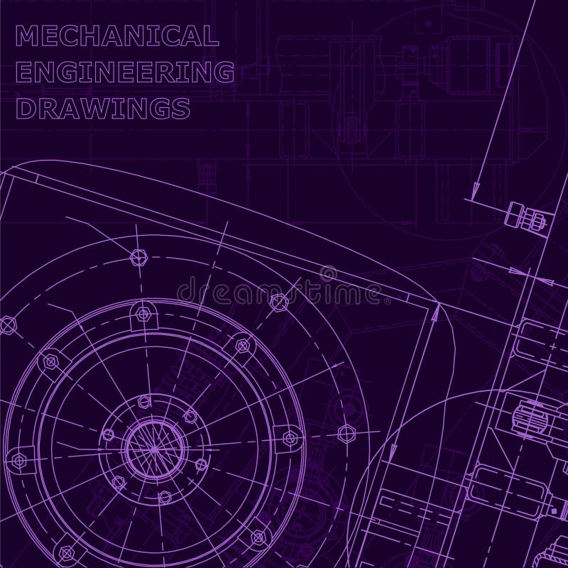 Vector Engineering Illustration. Cover, Flyer. Purple Cyberspace Stock ...